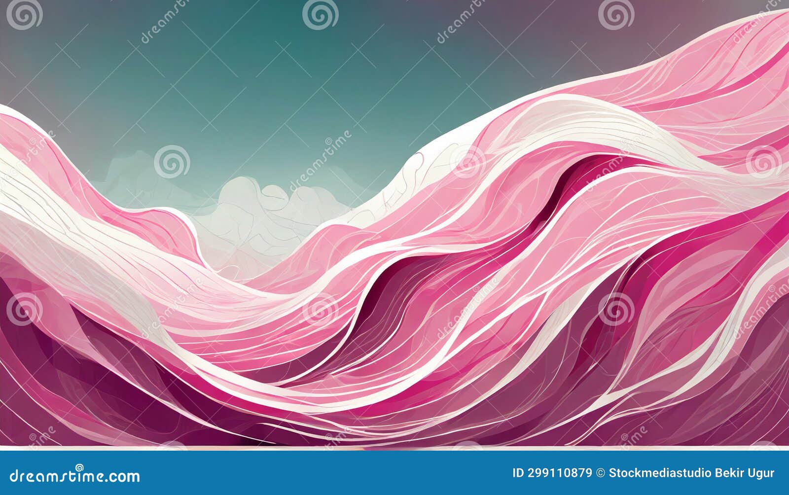 Abstract Pink Wave Vector Background Stock Illustration - Illustration ...