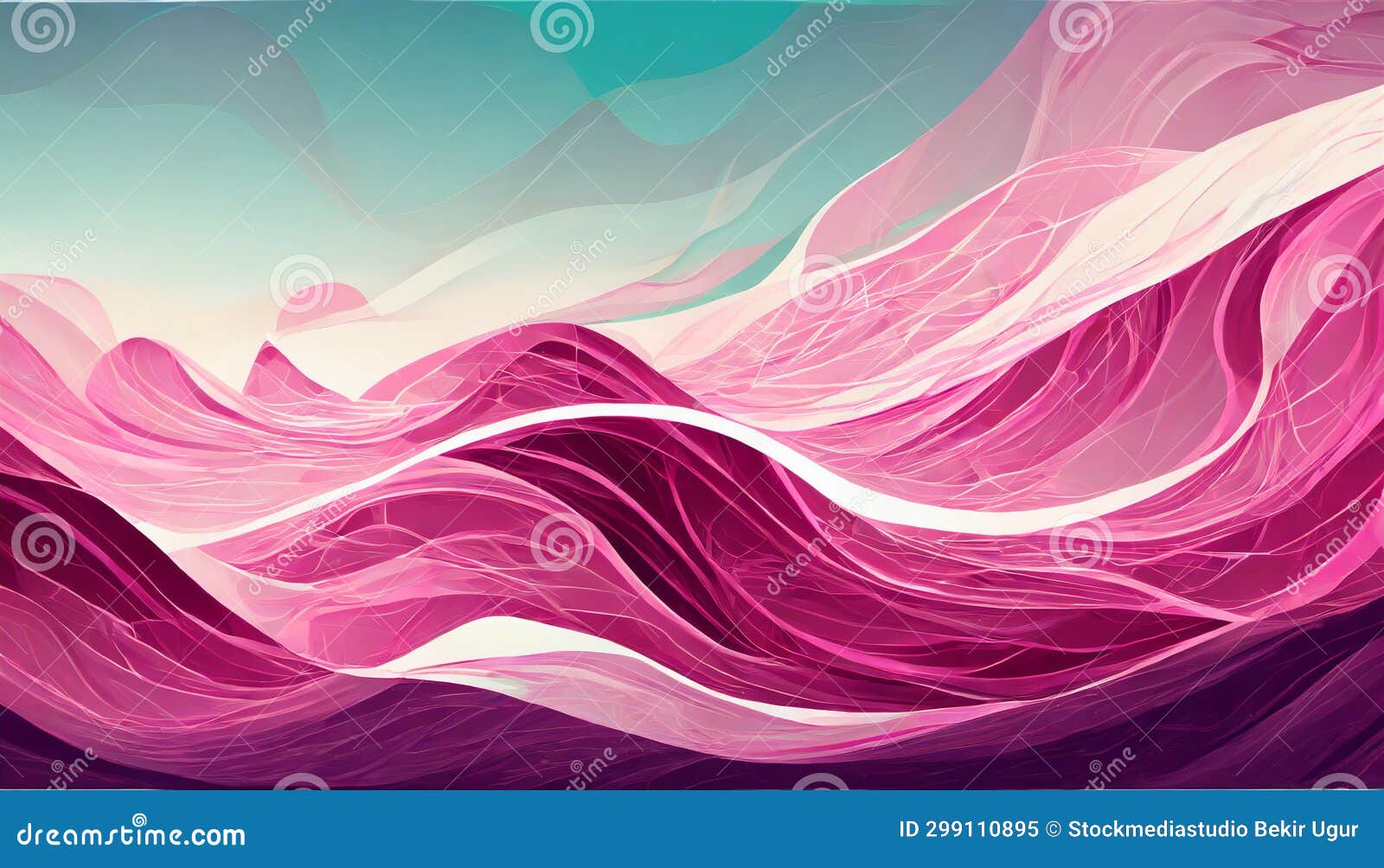 Abstract Pink Wave Vector Background Stock Illustration - Illustration ...