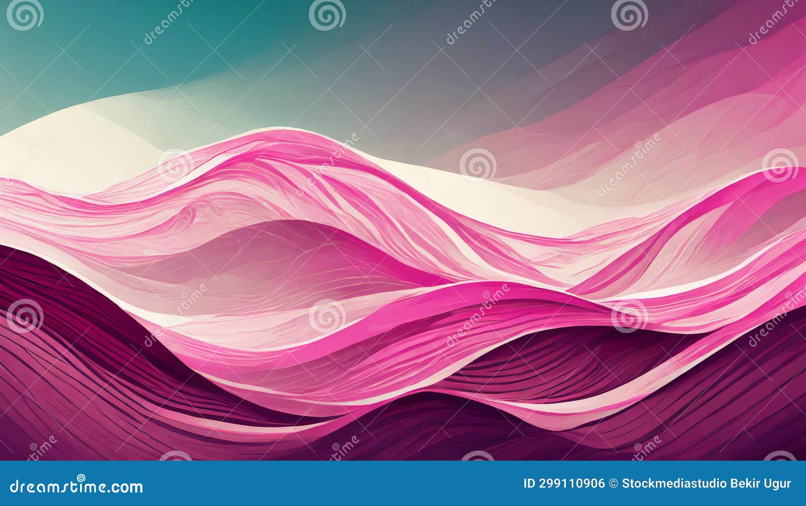 Abstract Pink Wave Vector Background Stock Illustration - Illustration ...