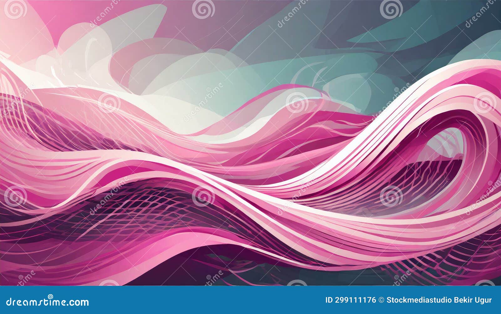 Abstract Pink Wave Vector Background Stock Illustration - Illustration ...