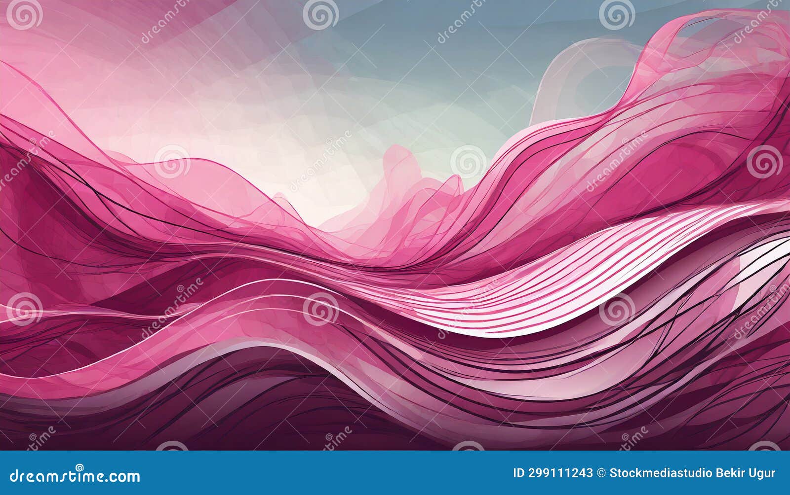Abstract Pink Wave Vector Background Stock Illustration - Illustration ...
