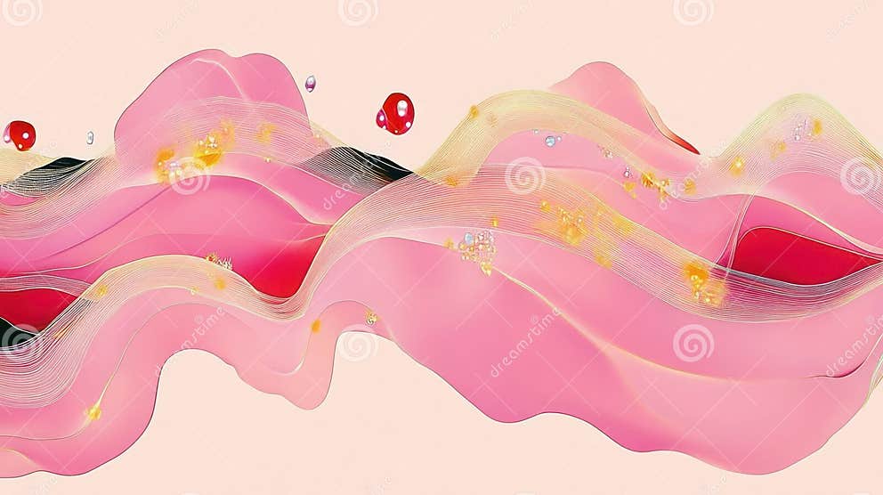 Abstract Pink Waves with Sparkling Elements Create a Vibrant, Fluid ...