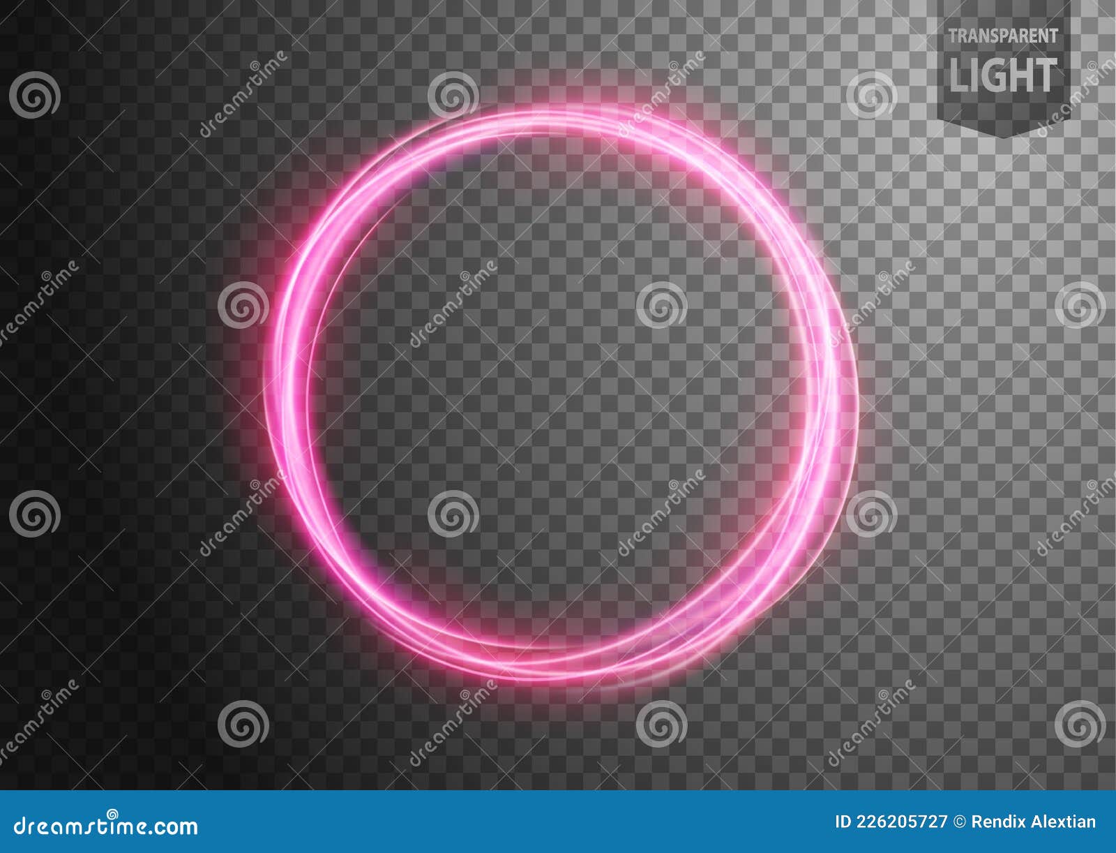 Abstract Pink Wavy Line of Light with a Transparent Background ...