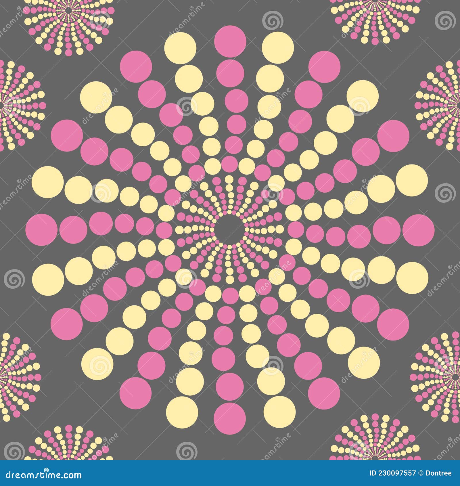 Abstract Pink and Yellow Polka Dot Seamless Pattern Stock Vector ...