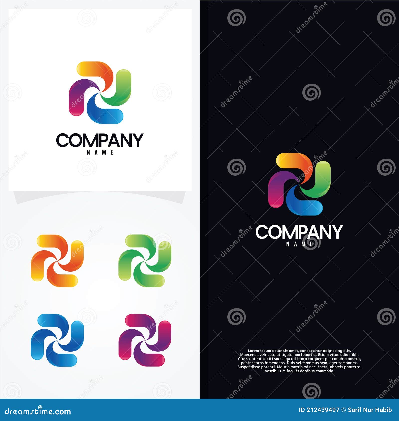 Abstract Pinwheel Logo Template Stock Vector - Illustration of shape ...