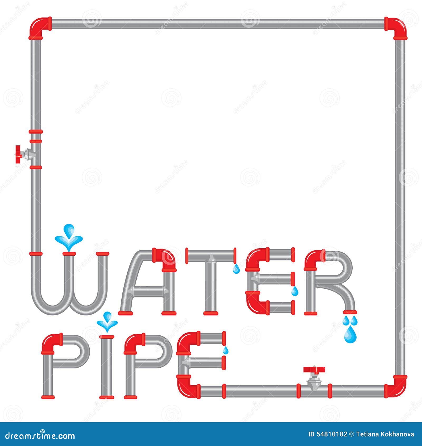 Abstract Pipeline Frame with Decorative Letters Stock Vector ...