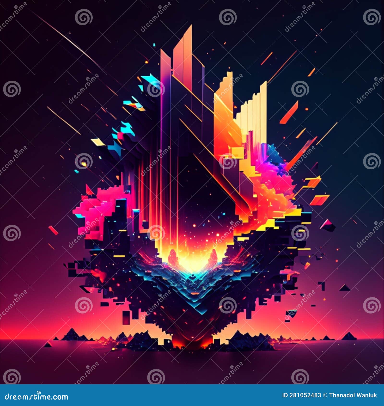 Abstract Pixel Art is a Form of Visual Expression that Combines the ...