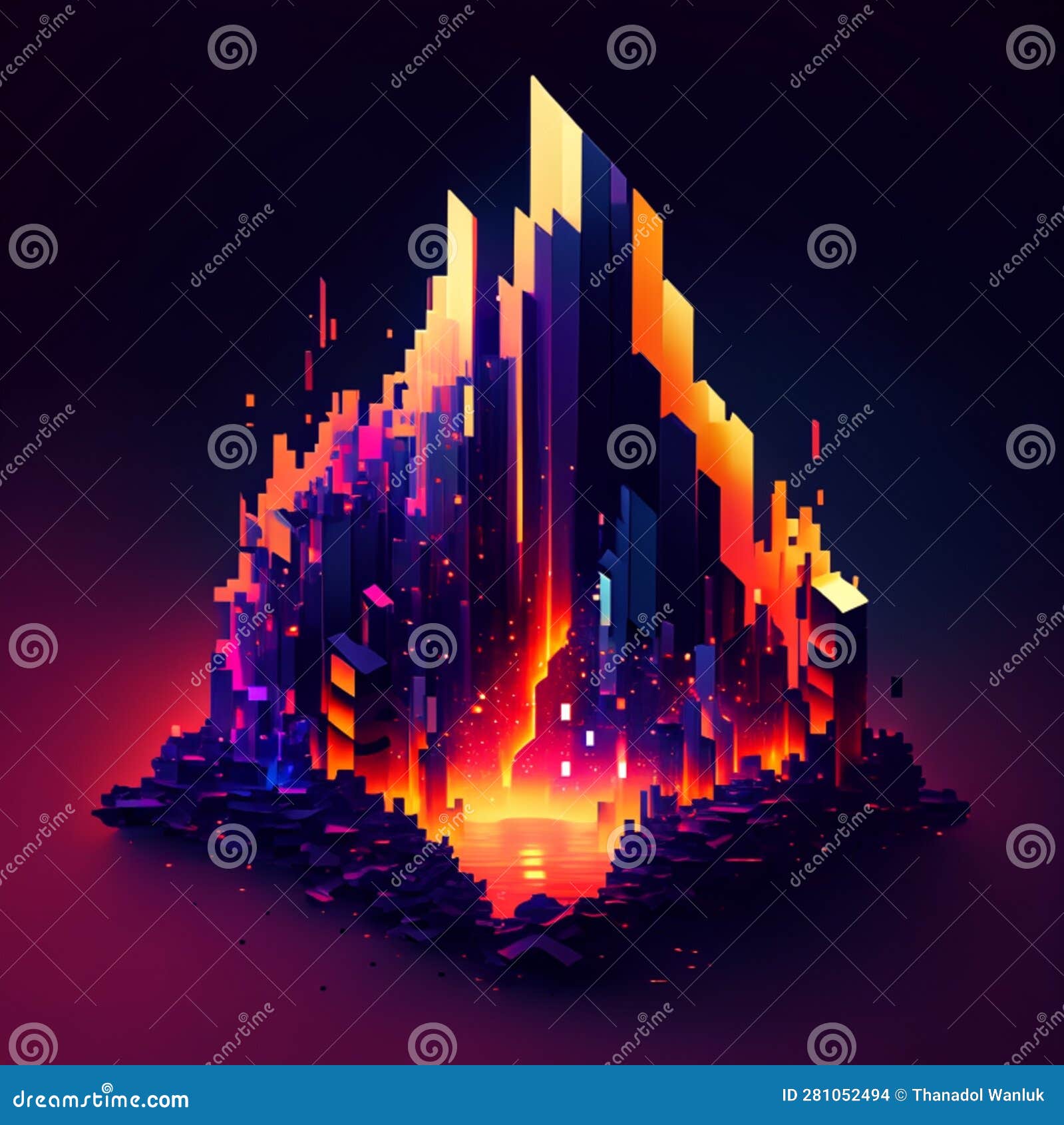 Abstract Pixel Art is a Form of Visual Expression that Combines the ...