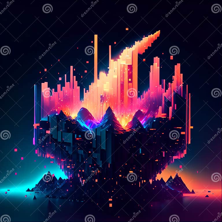 Abstract Pixel Art is a Form of Visual Expression that Combines the ...