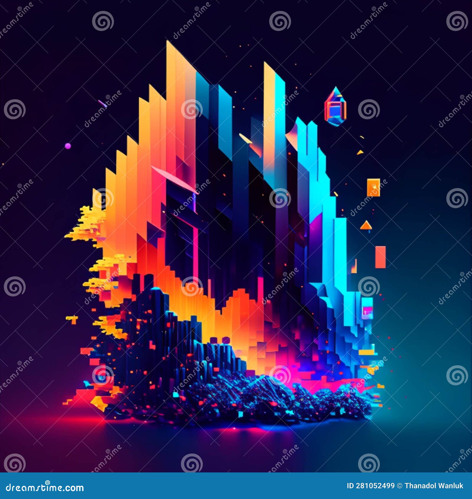 Abstract Pixel Art is a Form of Visual Expression that Combines the ...