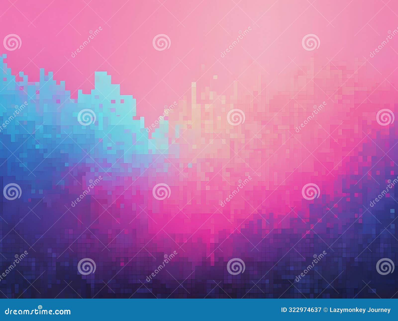 Abstract Pixel Art Gradient of Pink and Blue Soft Background Stock ...
