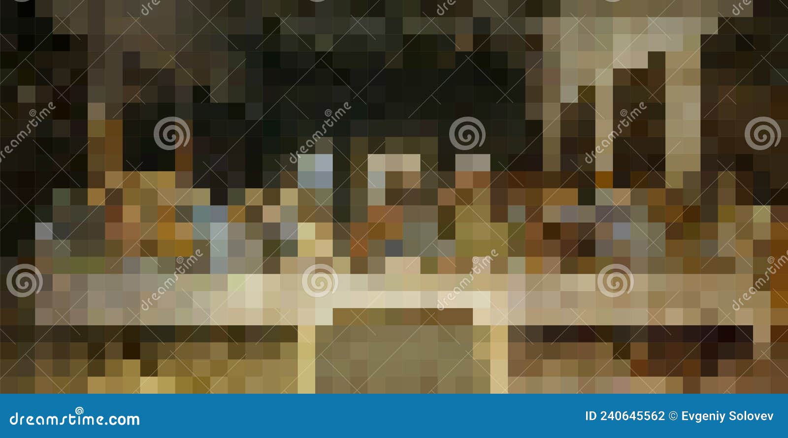 Abstract Pixel Art On The Theme Of The Last Supper. Vector ...