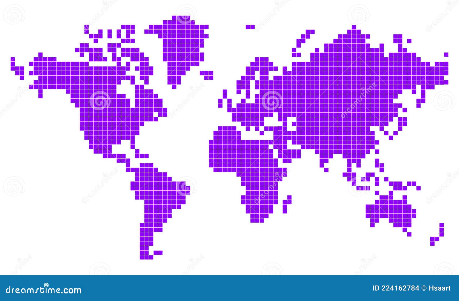 Abstract Pixel Block Map World Stock Vector - Illustration of country ...