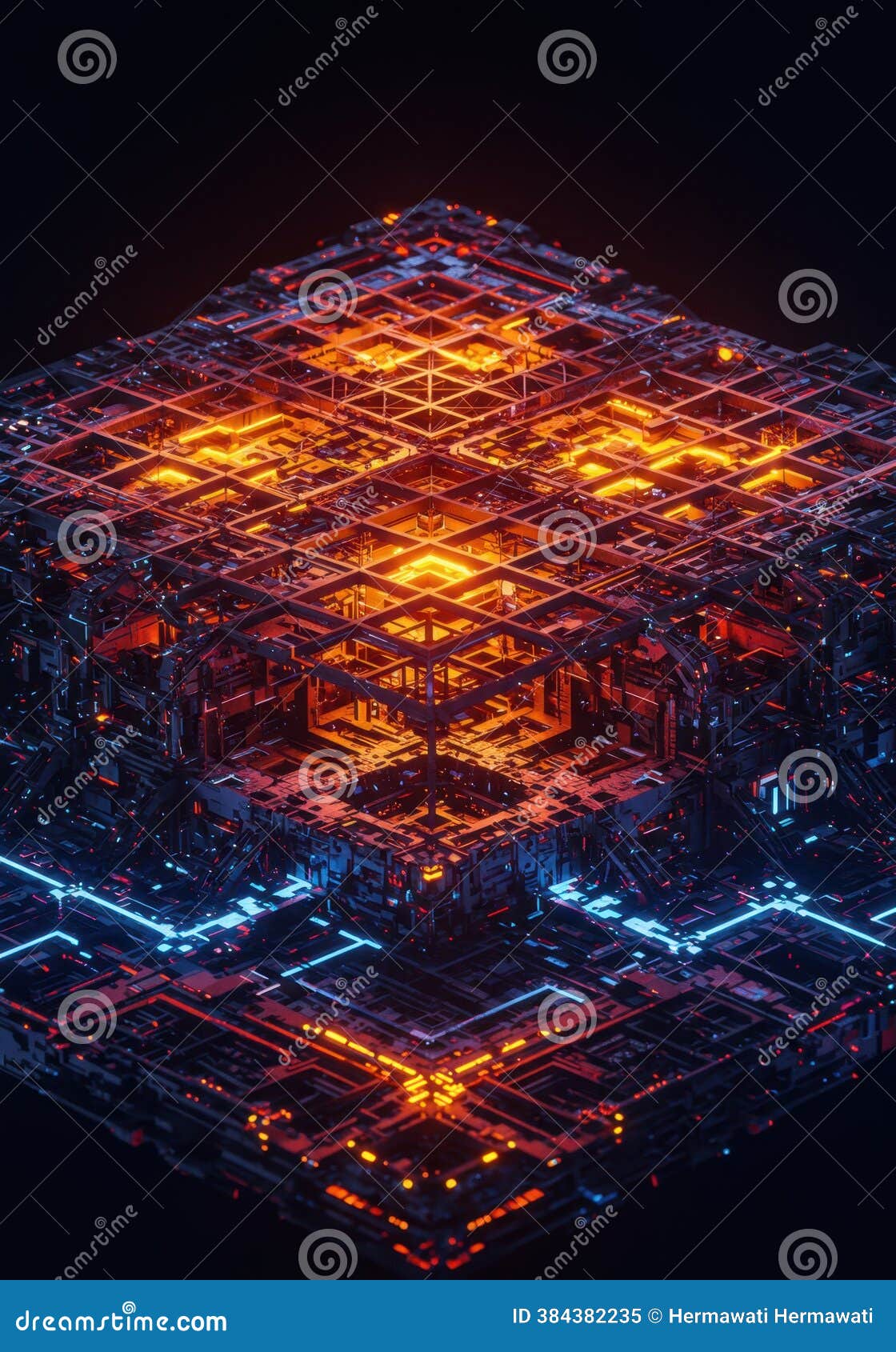 Pixel Art City On A Lush Green Floating Island Stock Photography ...