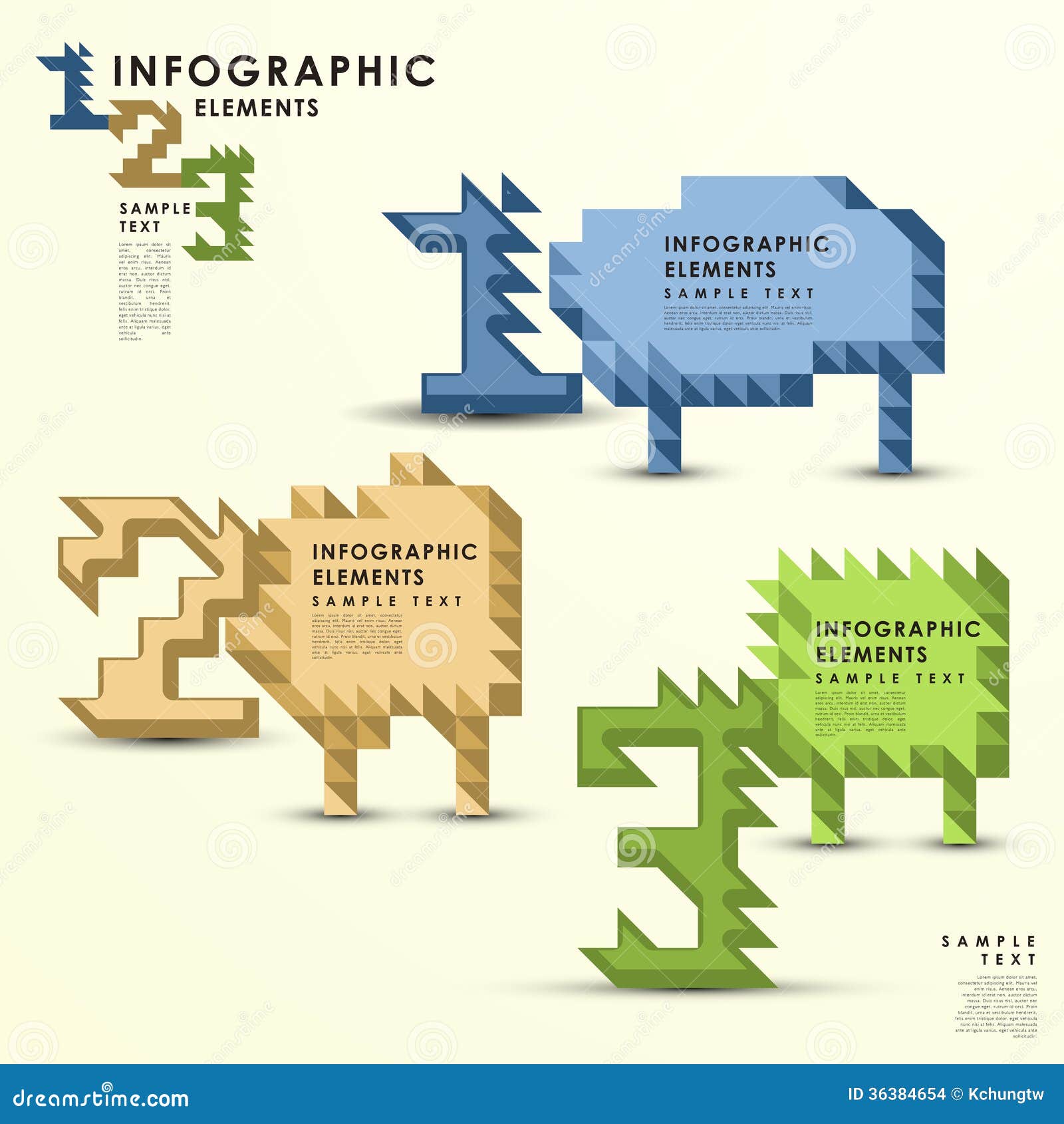 Abstract Pixel Infographics Stock Vector - Illustration of number ...