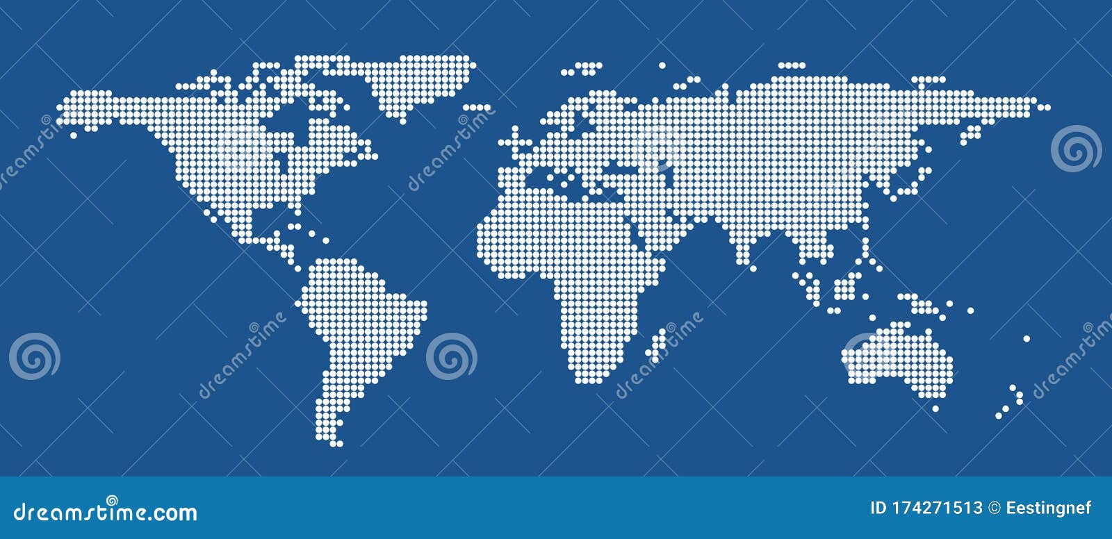 Abstract Pixel World Map. Halftone Style Stock Vector - Illustration of ...