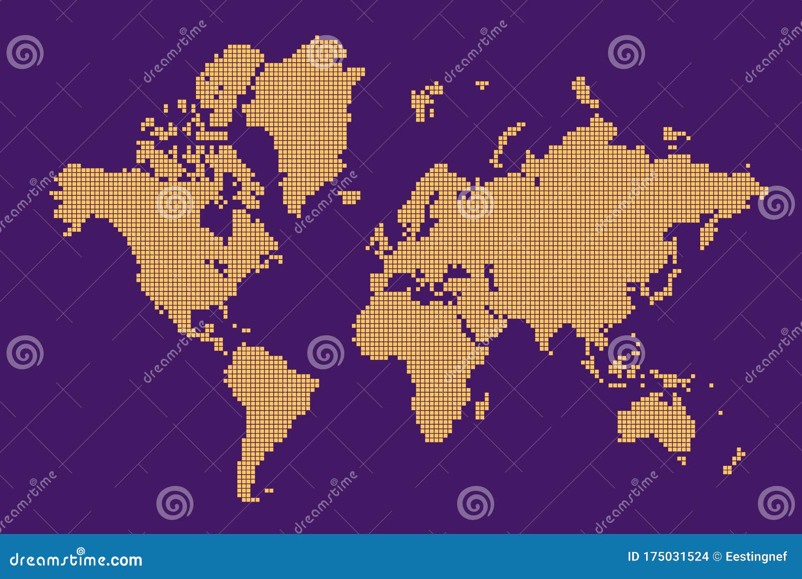 Abstract Pixel World Map. Halftone Style Stock Vector - Illustration of ...