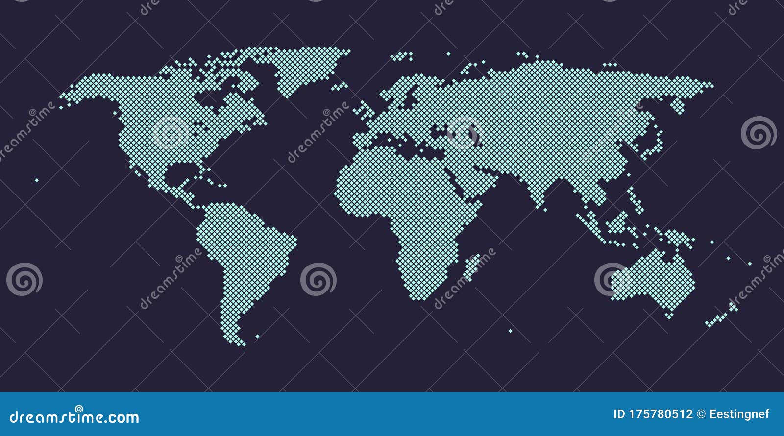 Abstract Pixel World Map. Halftone Style Stock Vector - Illustration of ...