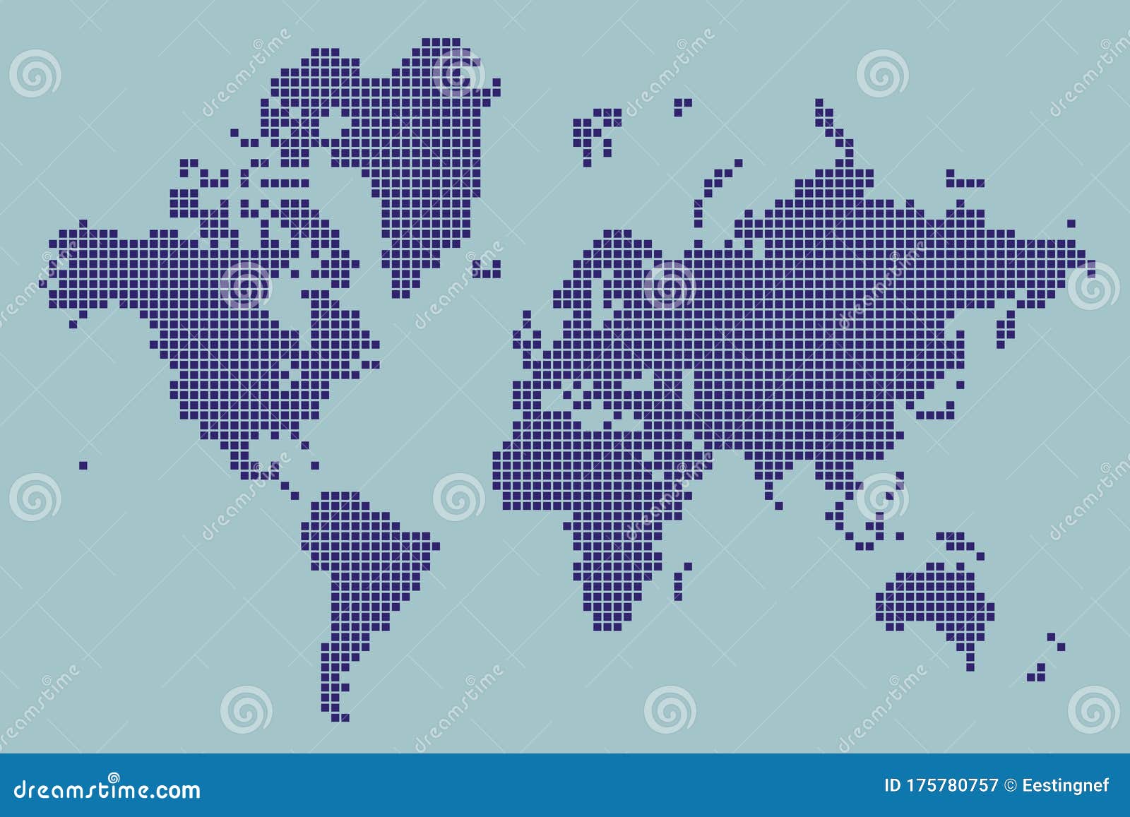 Abstract Pixel World Map. Halftone Style Stock Vector - Illustration of ...