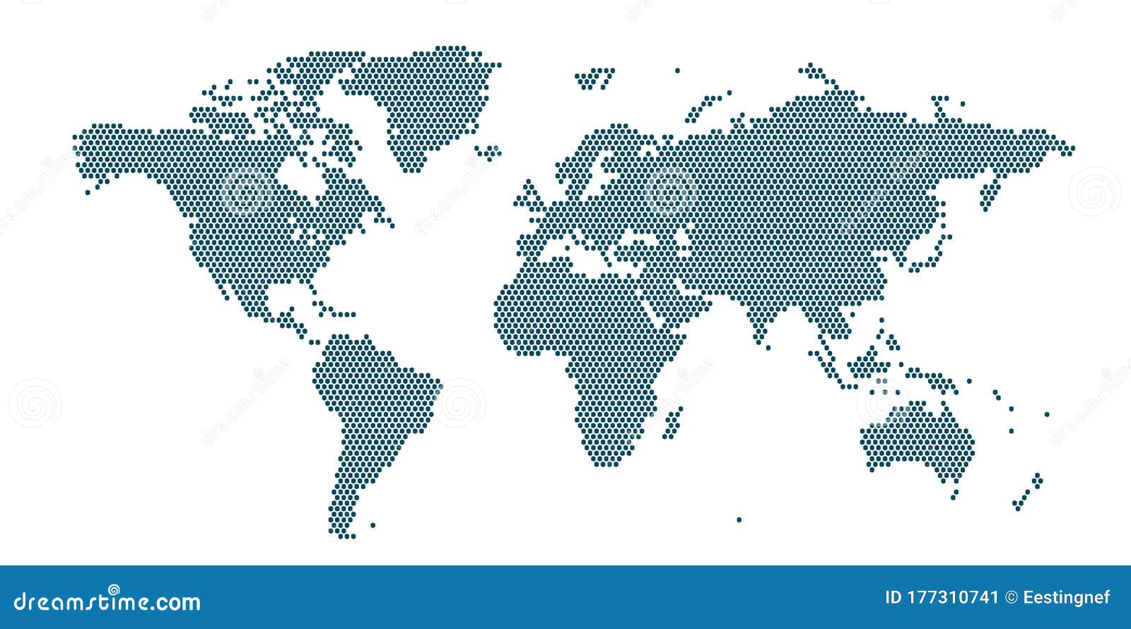 Abstract Pixel World Map. Halftone Style Stock Vector - Illustration of ...