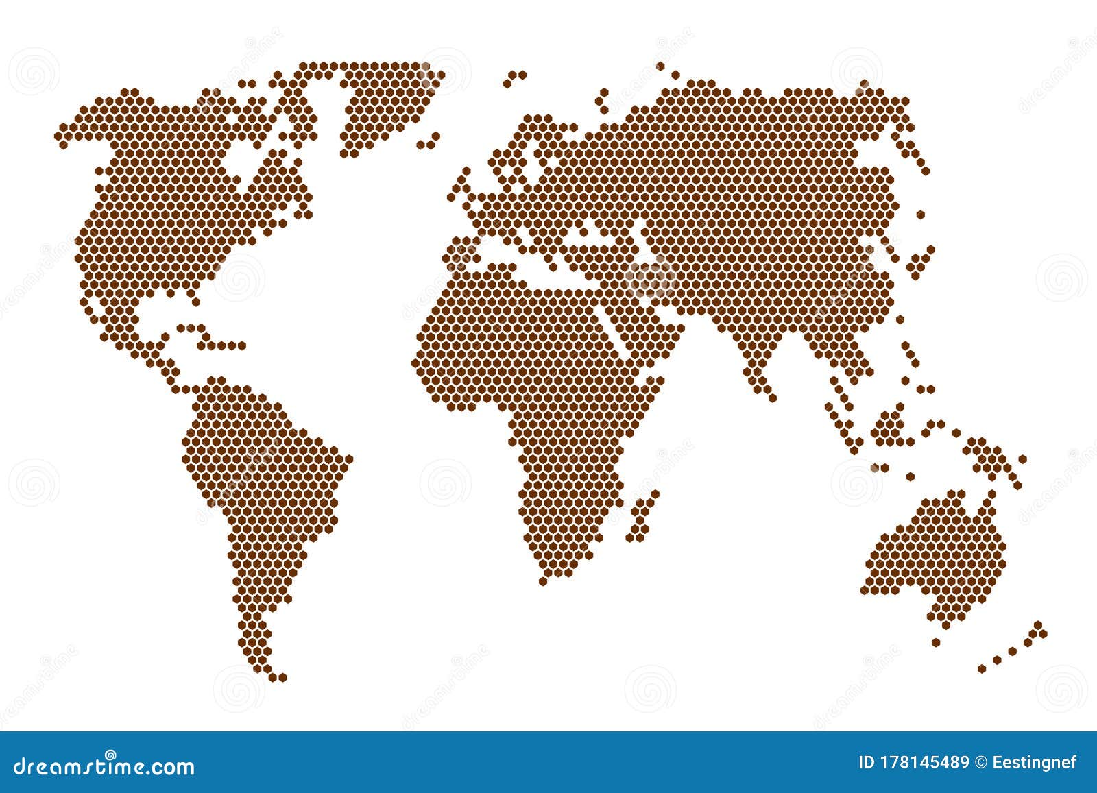 Abstract Pixel World Map. Halftone Style Stock Vector - Illustration of ...