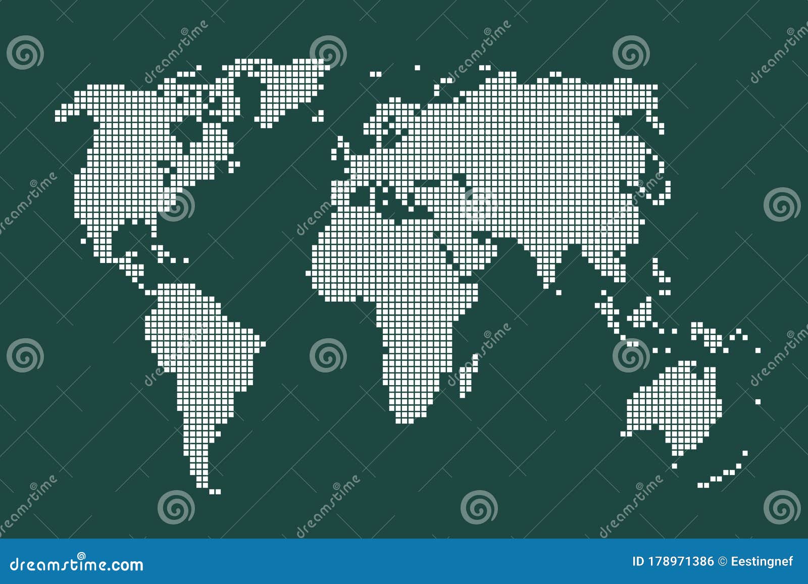Abstract Pixel World Map. Halftone Style Stock Vector - Illustration of ...