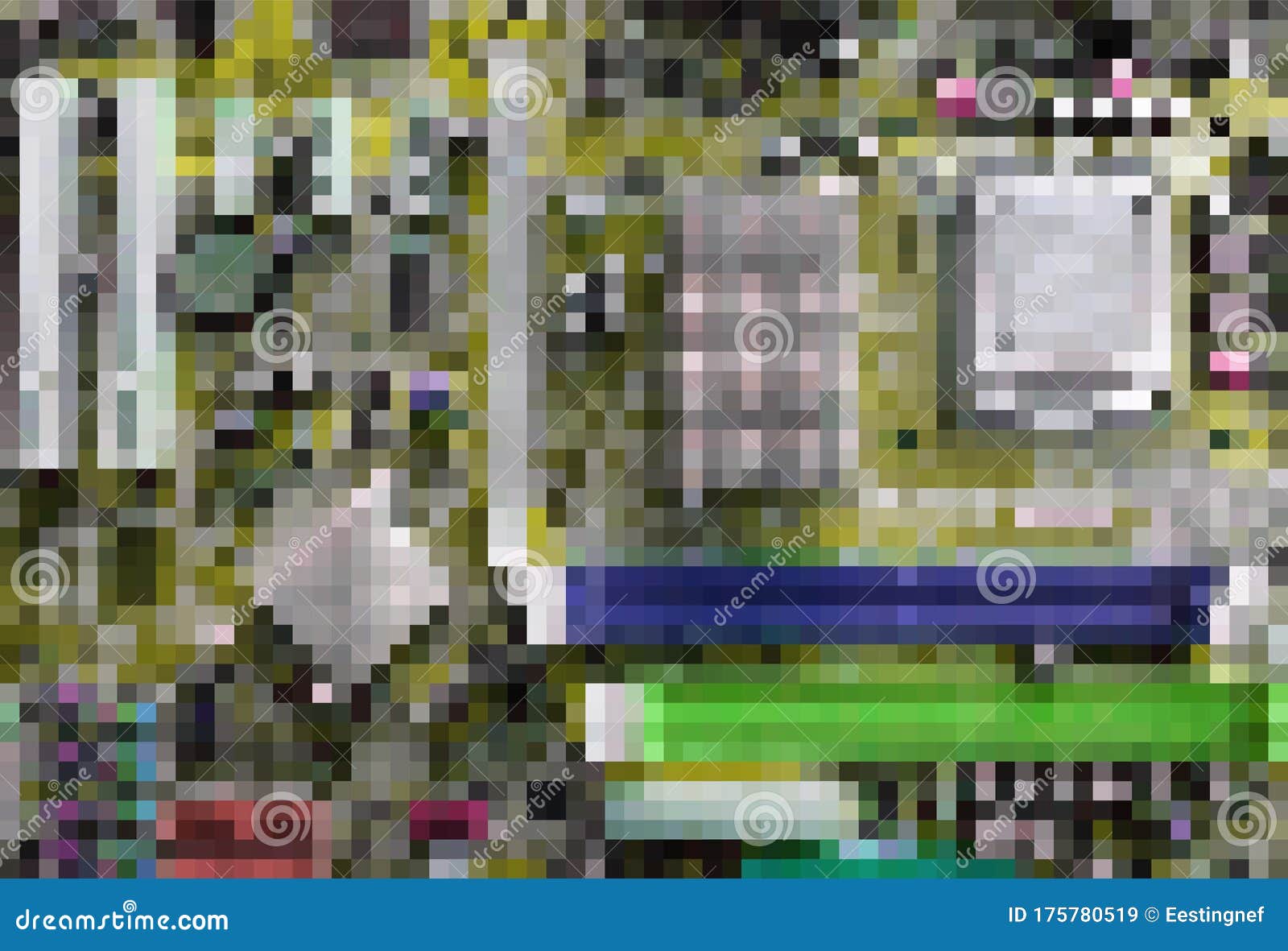 Abstract Pixelated Computer Motherboard. Vector Colorful Illustration ...