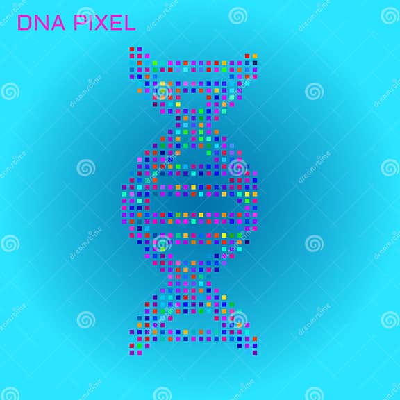 Abstract Pixelated DNA, Science Logo Stock Illustration - Illustration ...