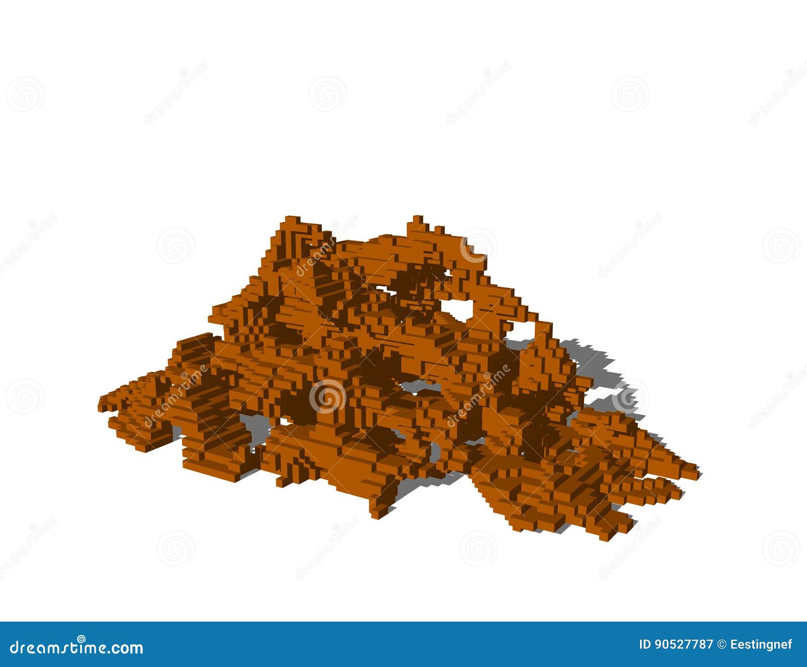 Abstract Pixelated Ruins. Isolated on White Background Stock ...