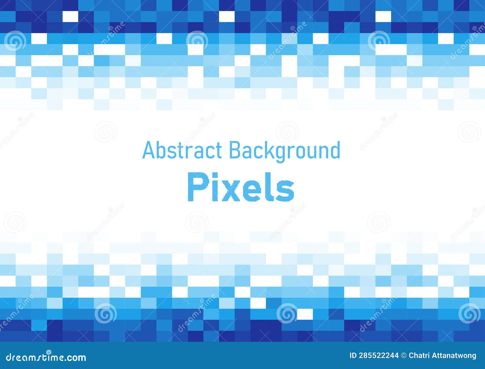 Abstract Pixels Disintegrate Pattern, Geometric Mosaic Background, Blue ...