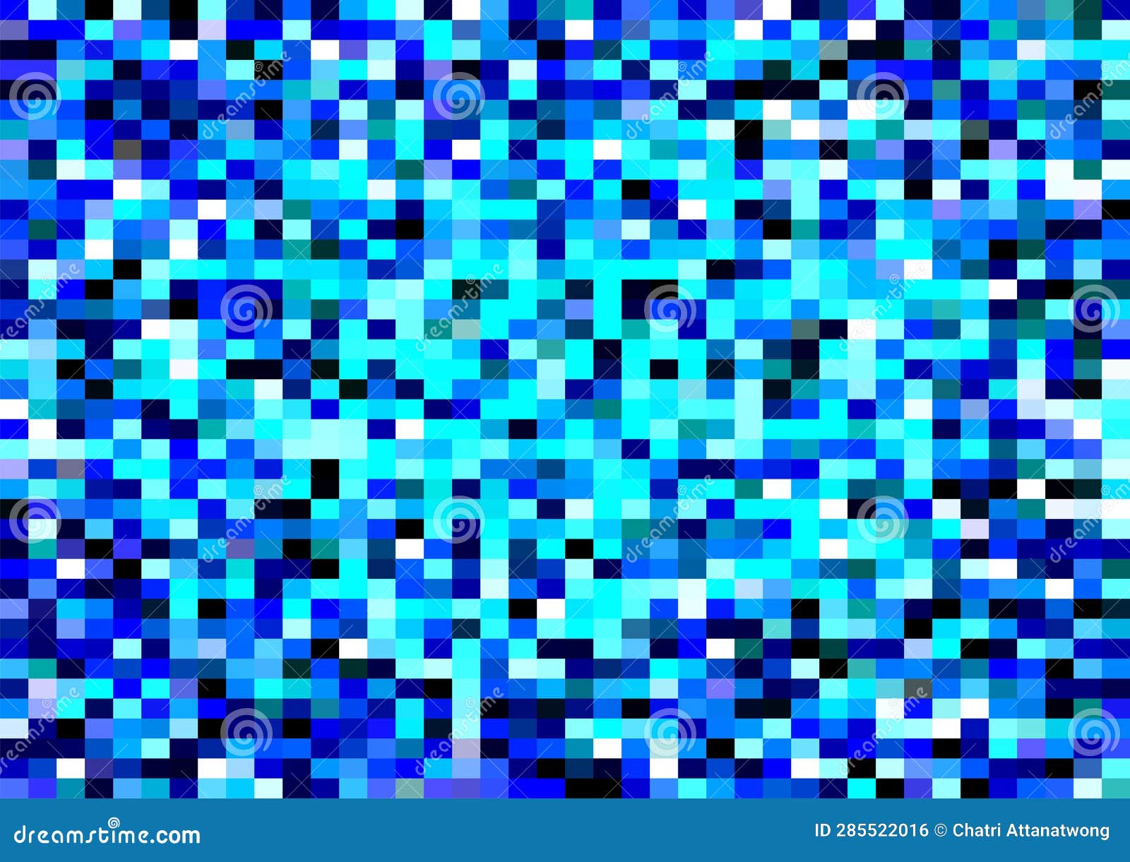 Abstract Pixels Pattern. Geometric Shapes Mosaic Background, Blue Color ...