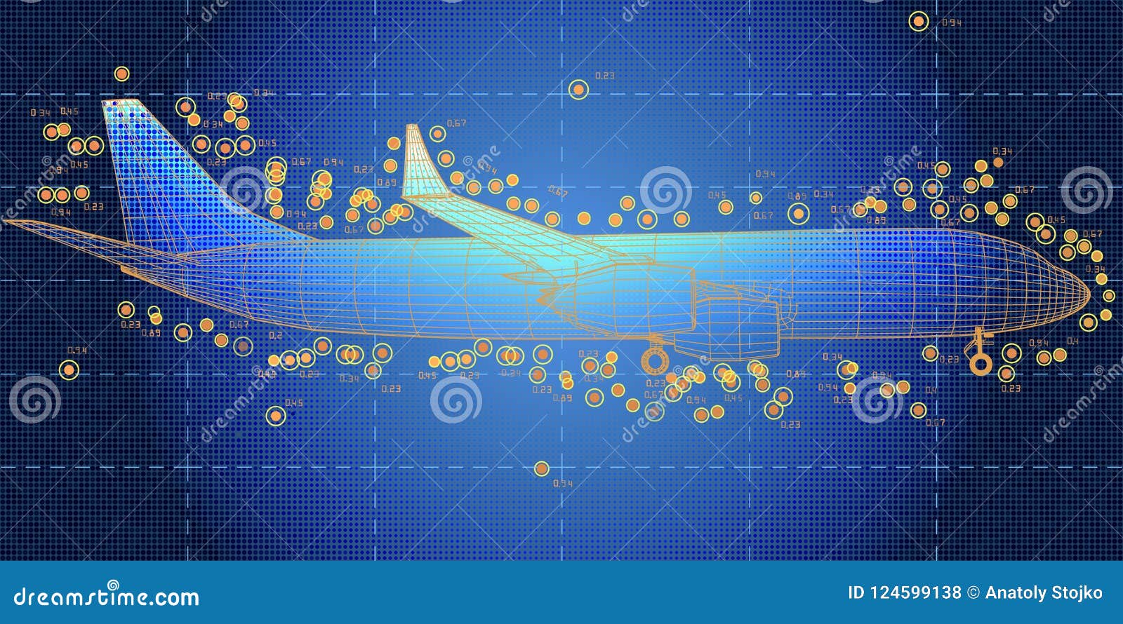 Abstract Plane Graph Visualization. Big Data Stock Vector ...