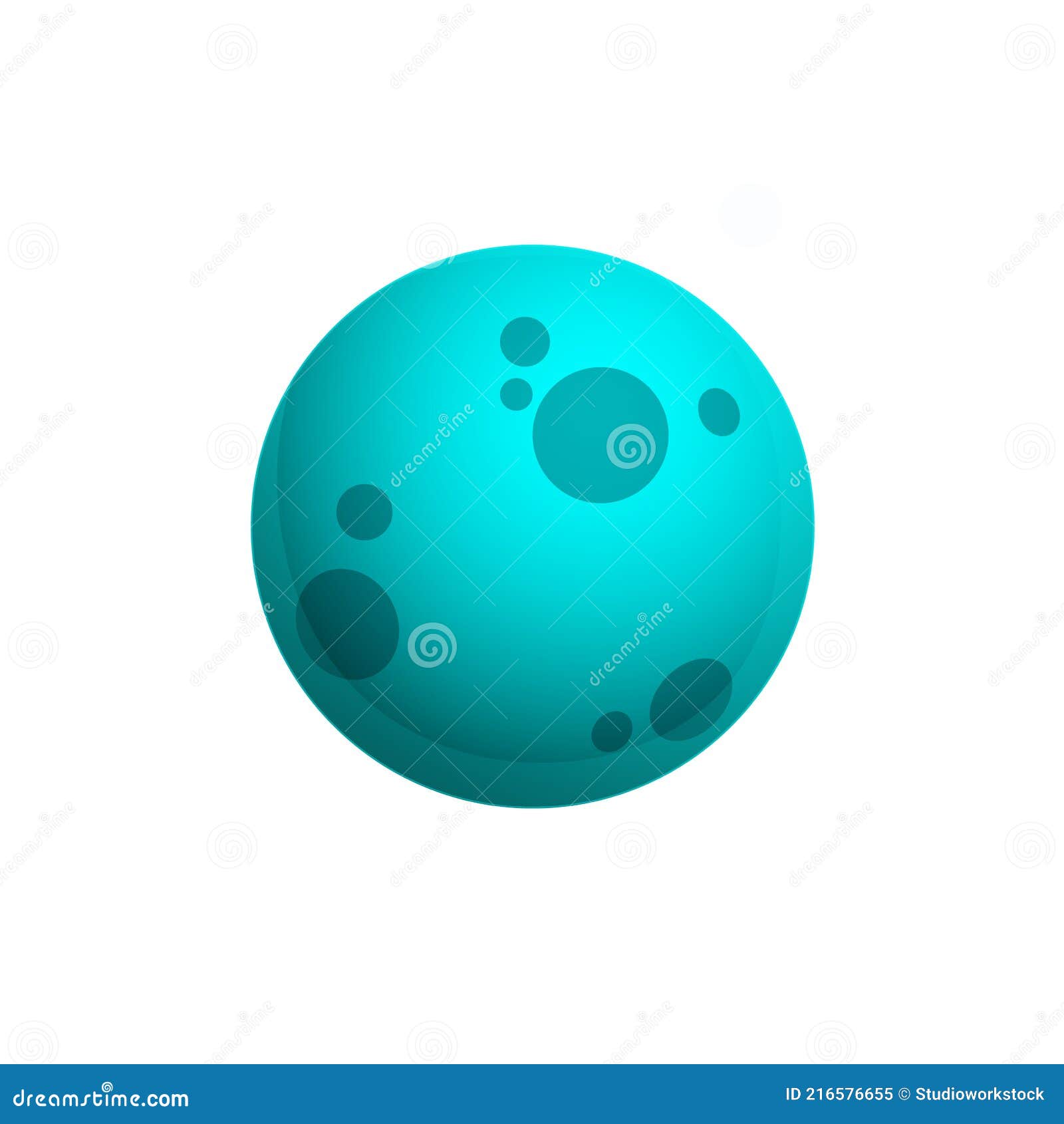 Cartoon Round Cosmic Planet Isolated on White Background Stock Vector ...