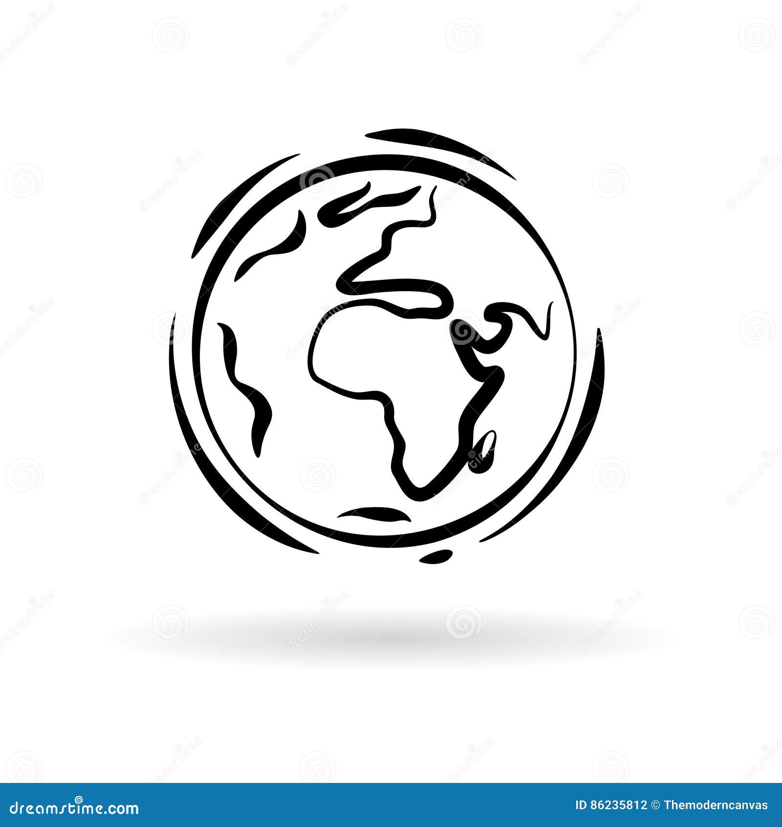 Abstract Planet Earth Icon Isolated on White Background. Vector Stock ...