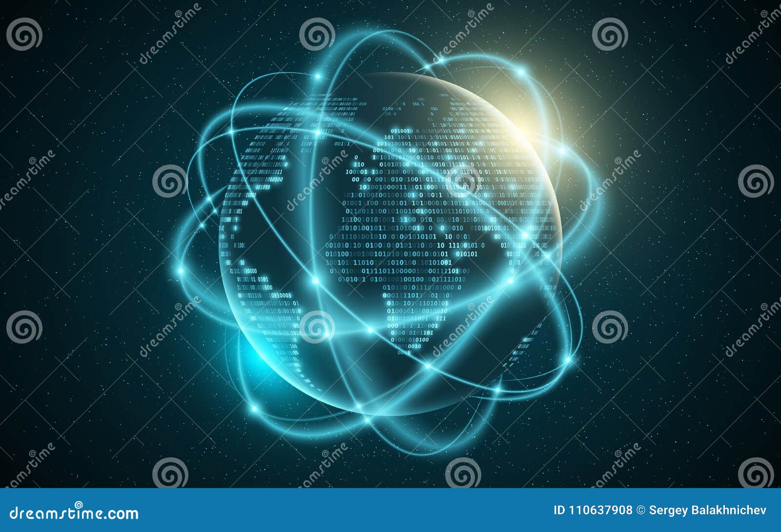 Abstract Planet Earth. World Map from Binary Code. Glowing, Blurry Neon ... Abstract Planet Earth. World Map from Binary Code. Glowing, Blurry Neon ...