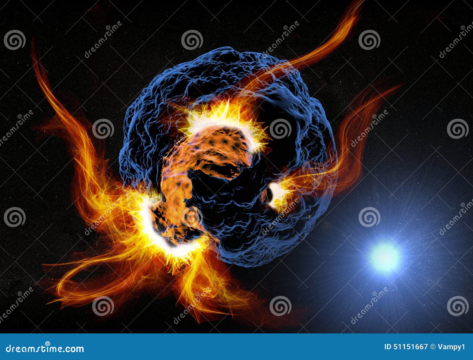 Abstract Planet Explosion in Space Stock Illustration - Illustration of ...