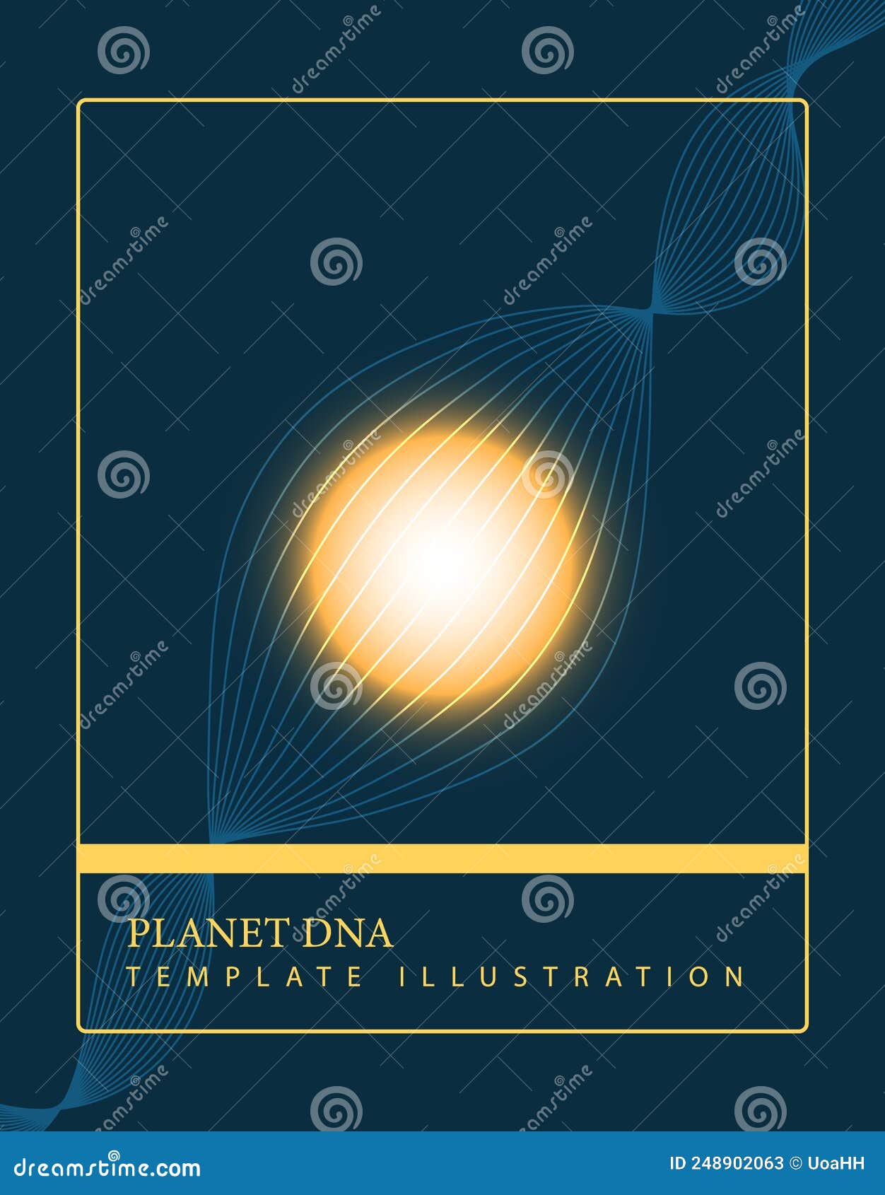 Abstract Planet Inside a DNA Molecule. Modern Template Design with Text ...