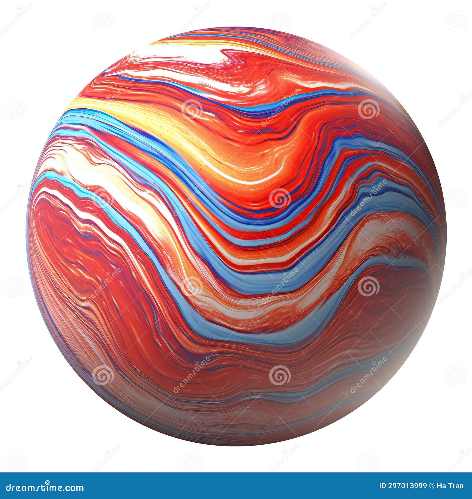 Abstract Planet with Red, Blue and Orange Stripes Stock Illustration ...