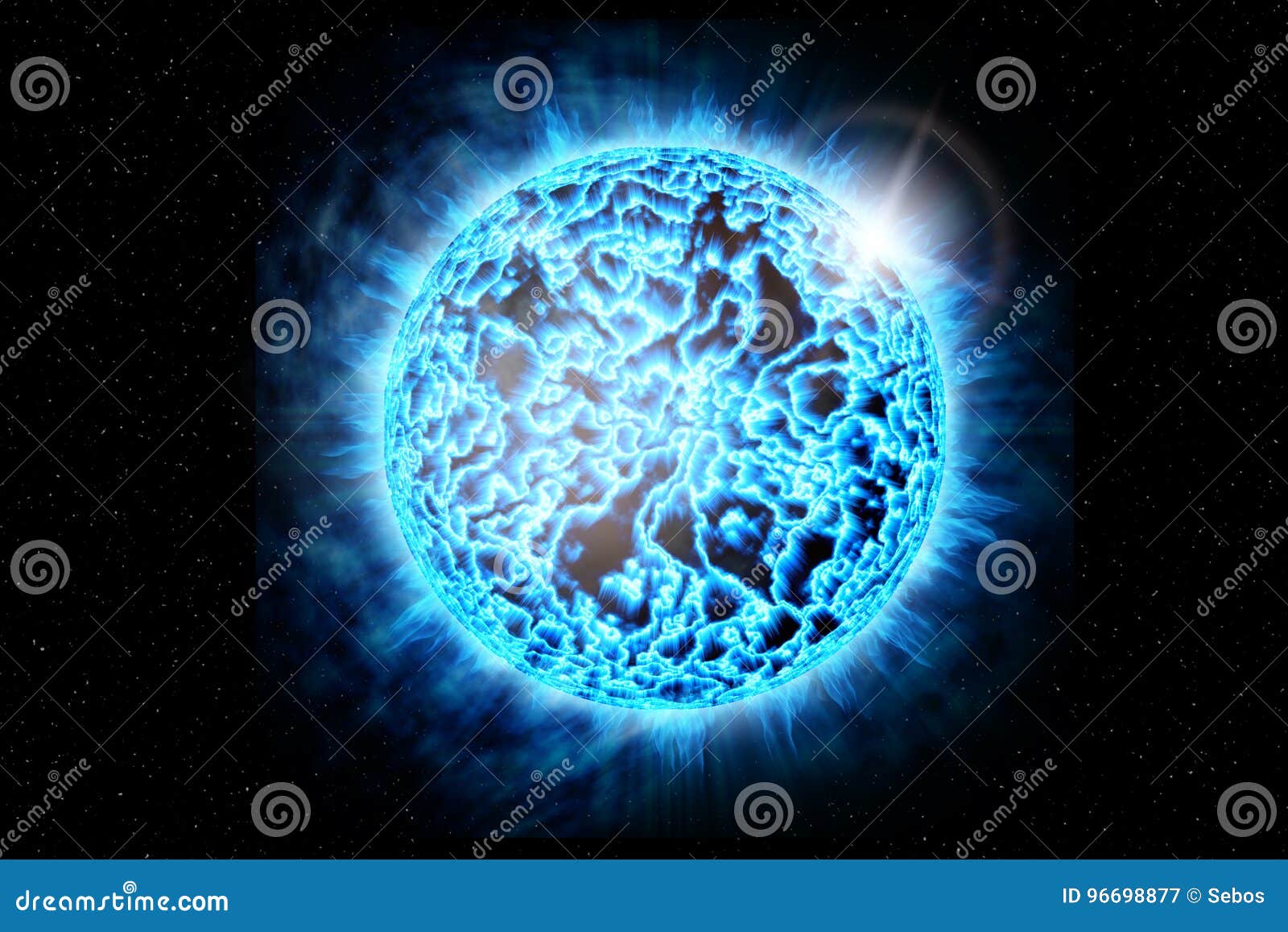 Abstract Planetary. Luminous Light Spots in Space. Stock Illustration ...