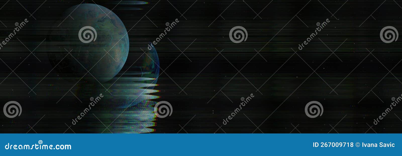 Planets With Glitch Effect Cosmos Universe Glitch Glow Splash And ...