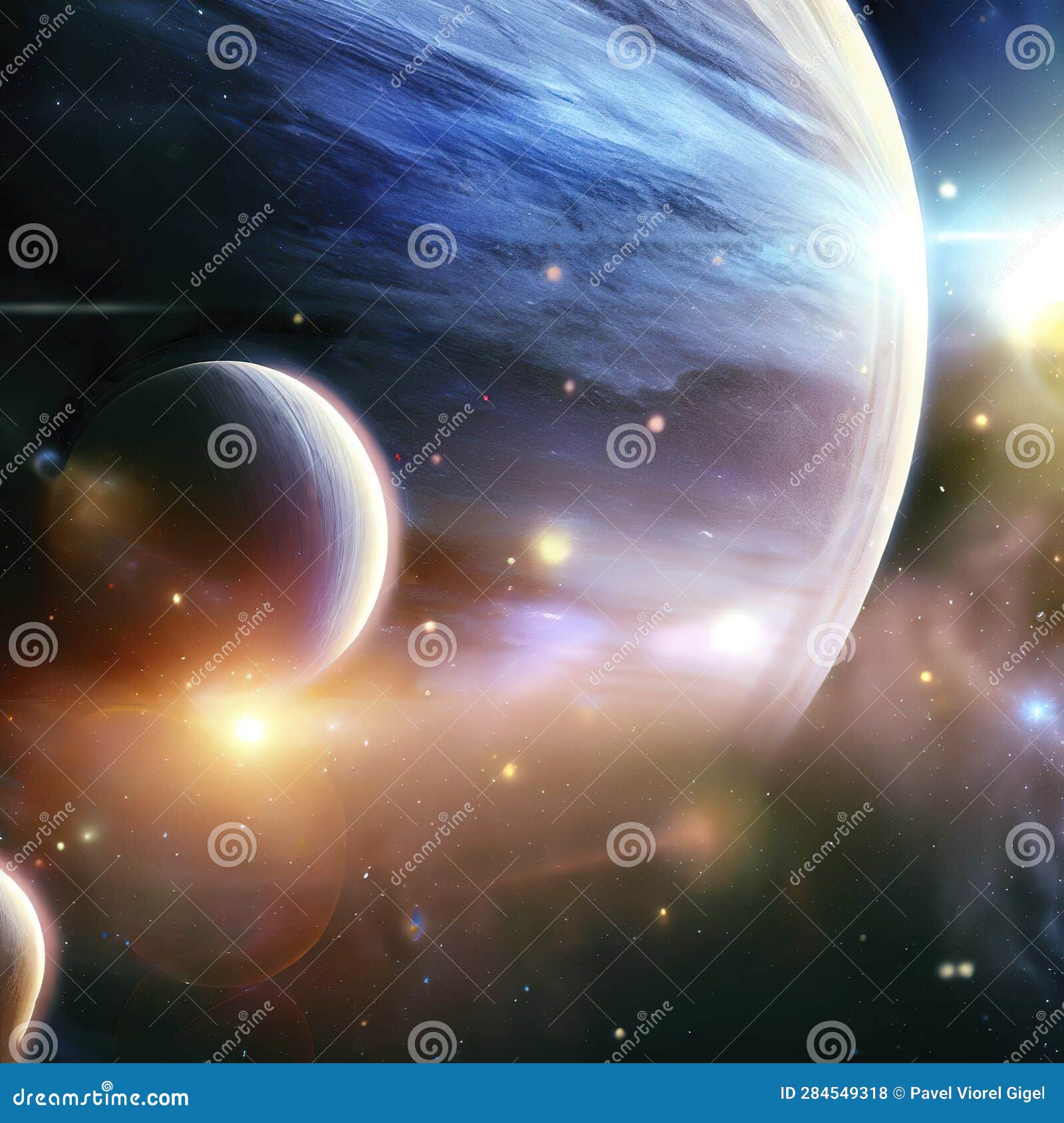Abstract Planets and Space Background Stock Illustration - Illustration ...