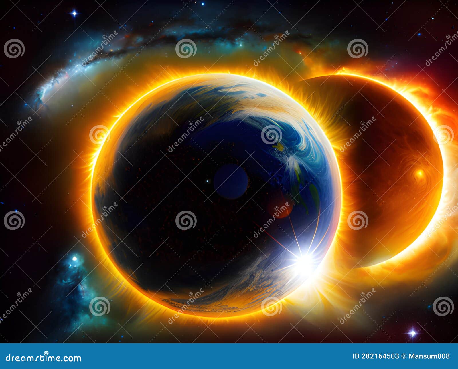 Abstract Planets and Space Background with Stars, Ai Generated Stock ...