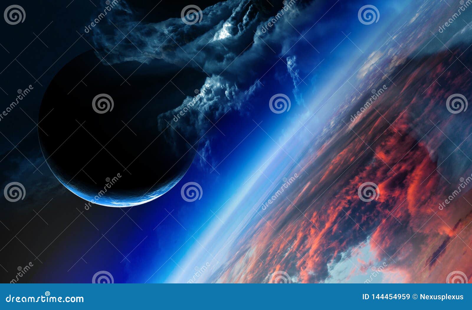 Abstract Planets and Space Background Stock Illustration - Illustration ...
