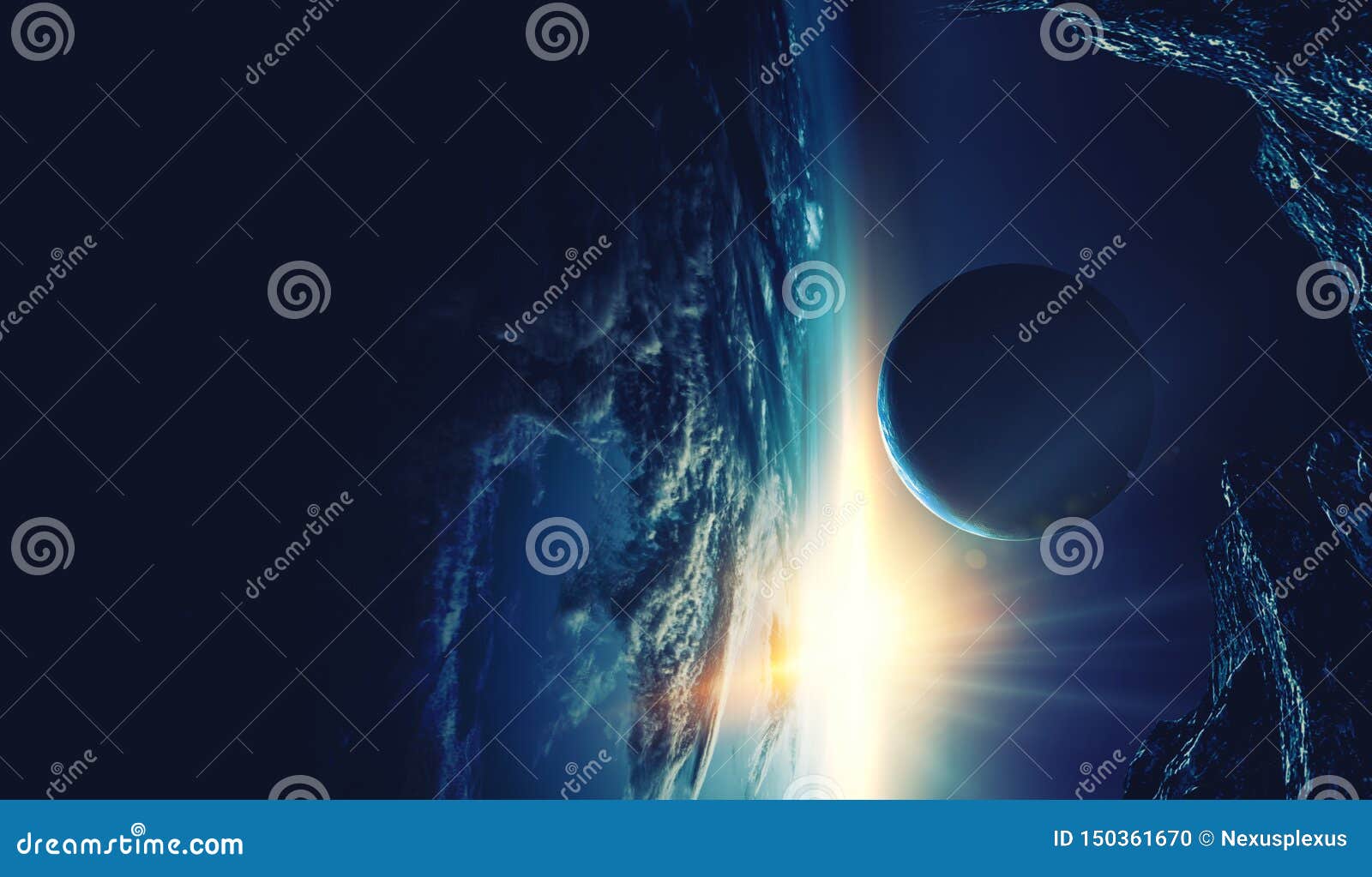 Abstract Planets and Space Background Stock Photo - Image of system ...