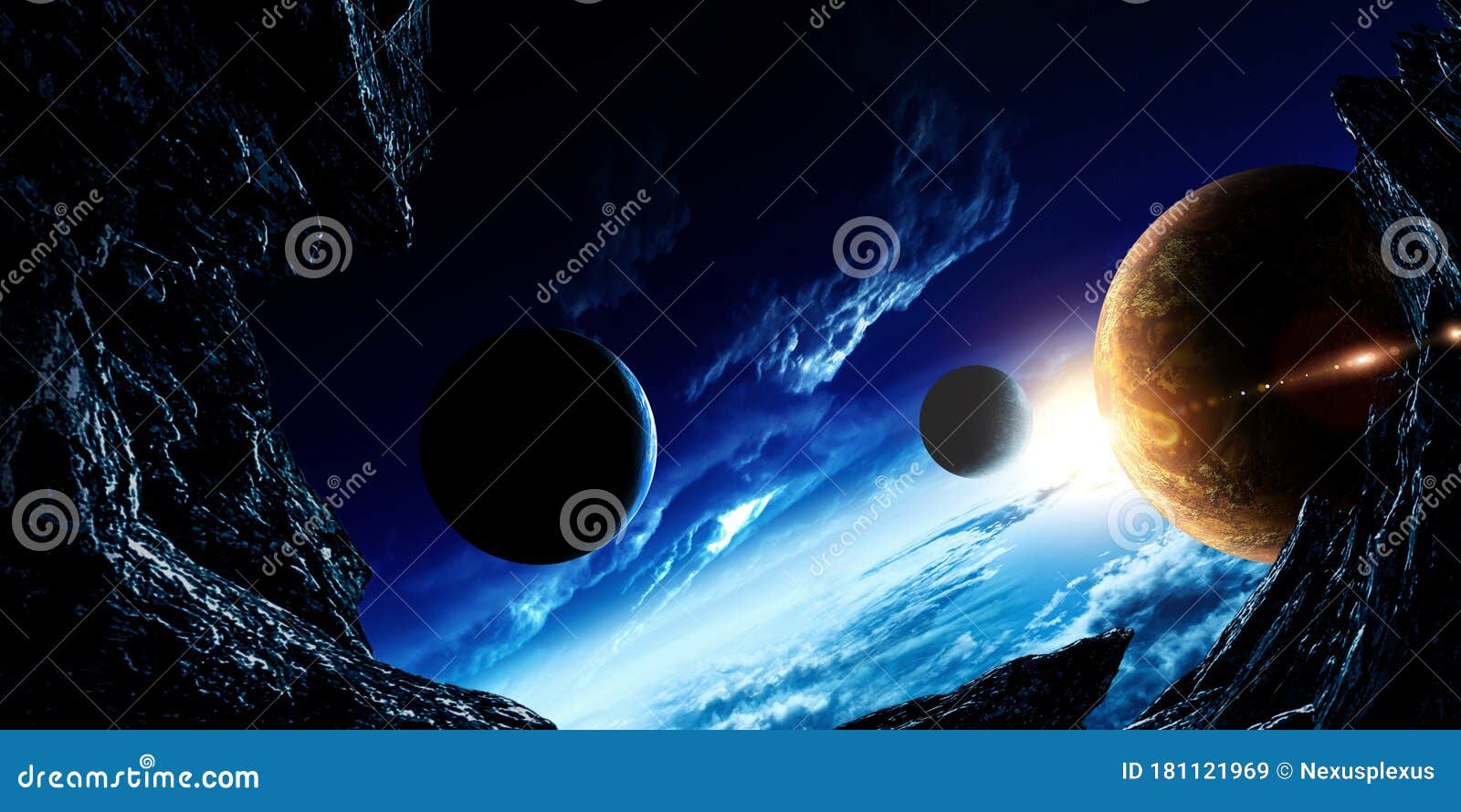 Abstract Planets and Space Background Stock Image - Image of astrology ...