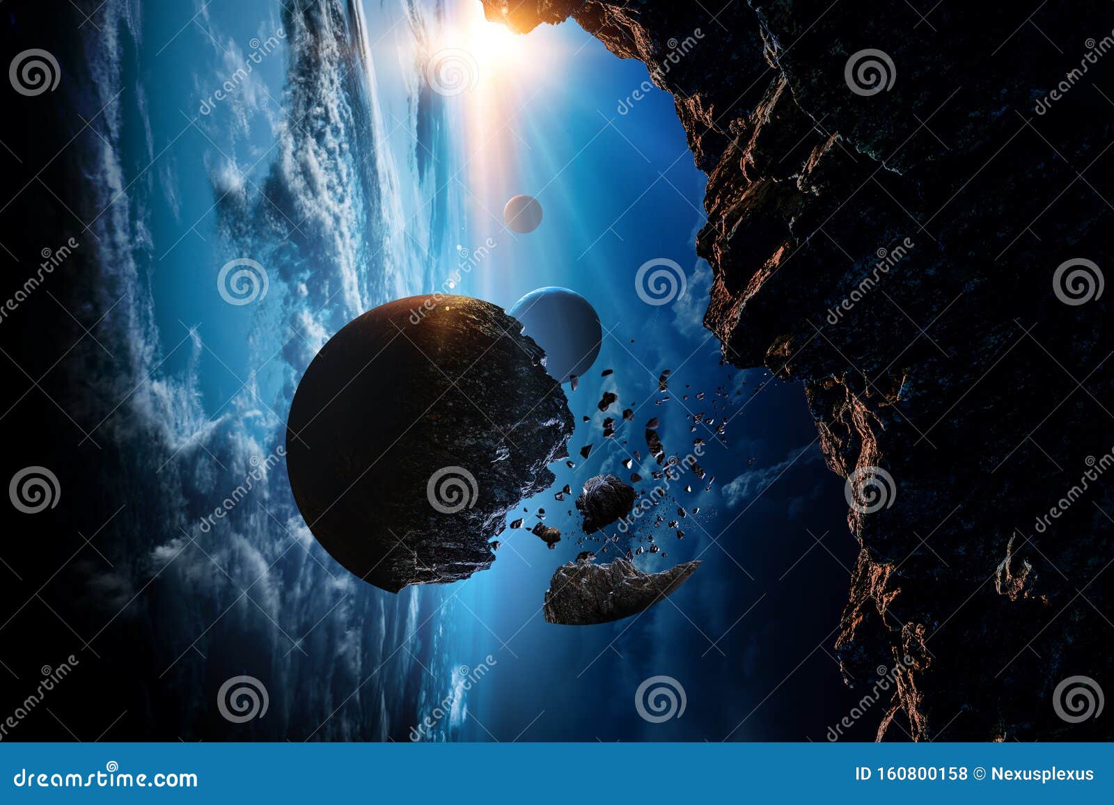 Abstract Planets and Space Background Stock Illustration - Illustration ...