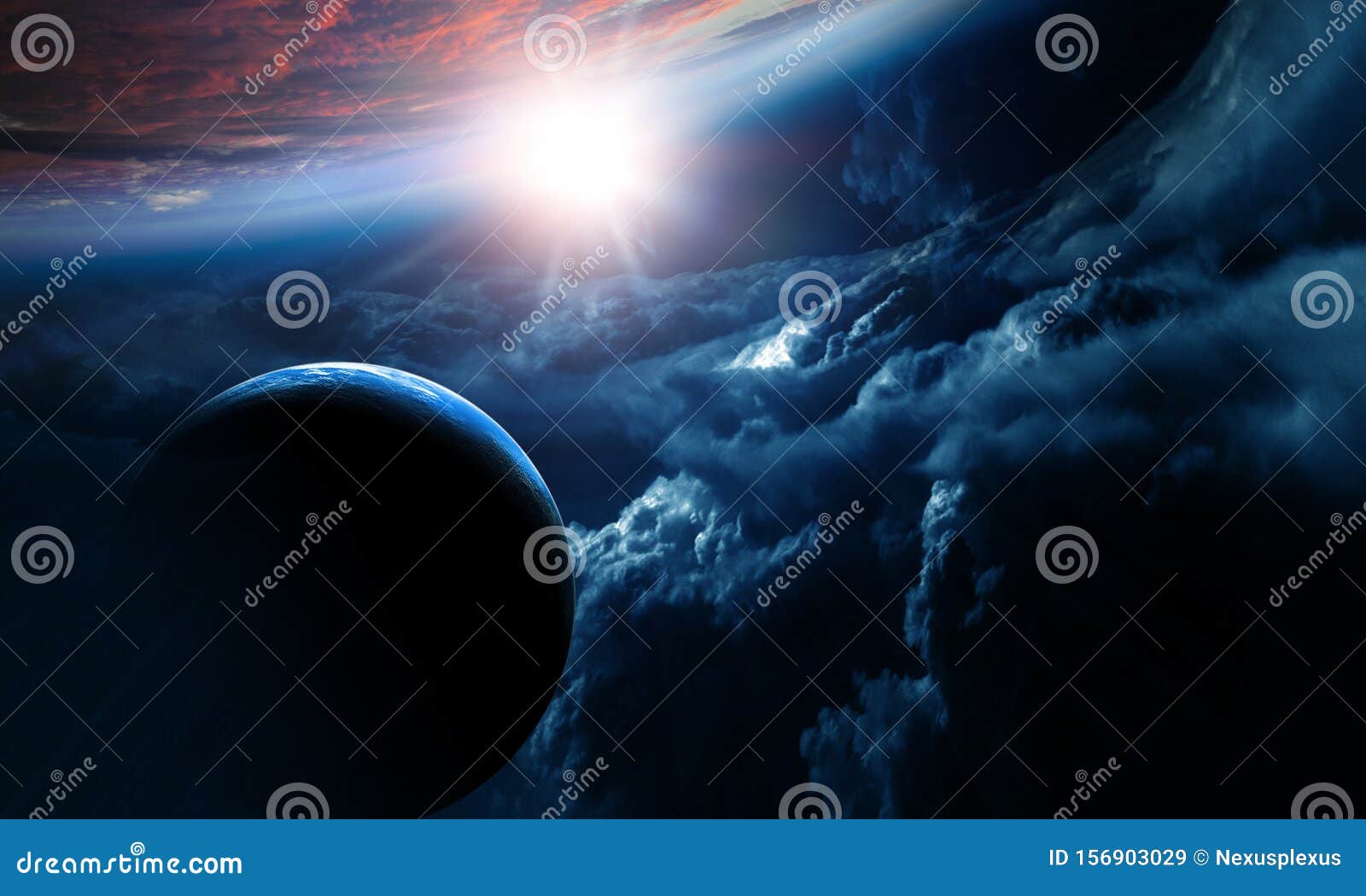 Abstract Planets on Space Texture Stock Image - Image of sunrise ...