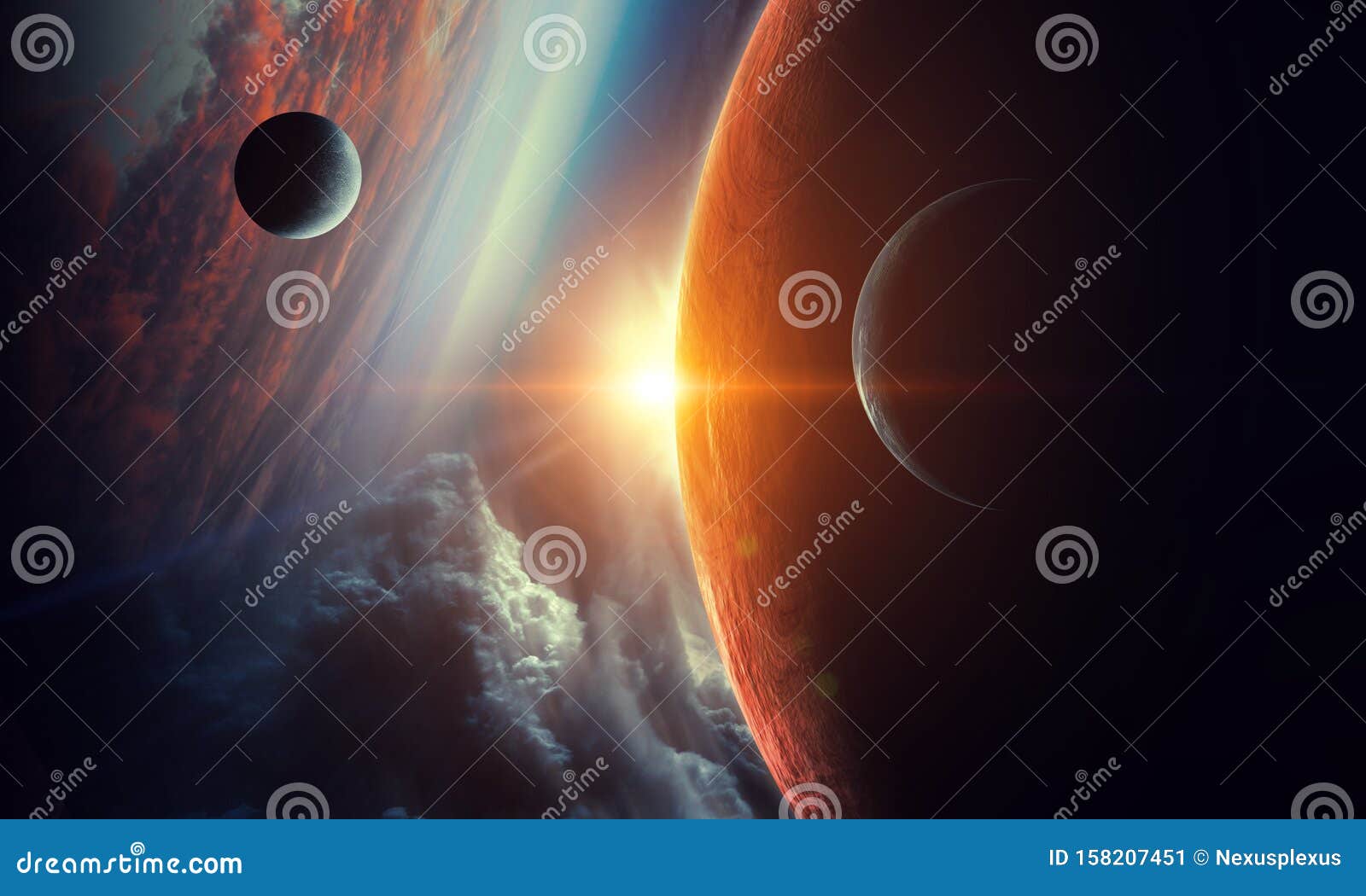 Abstract Planets on Space Texture Stock Image - Image of outer, globe ...