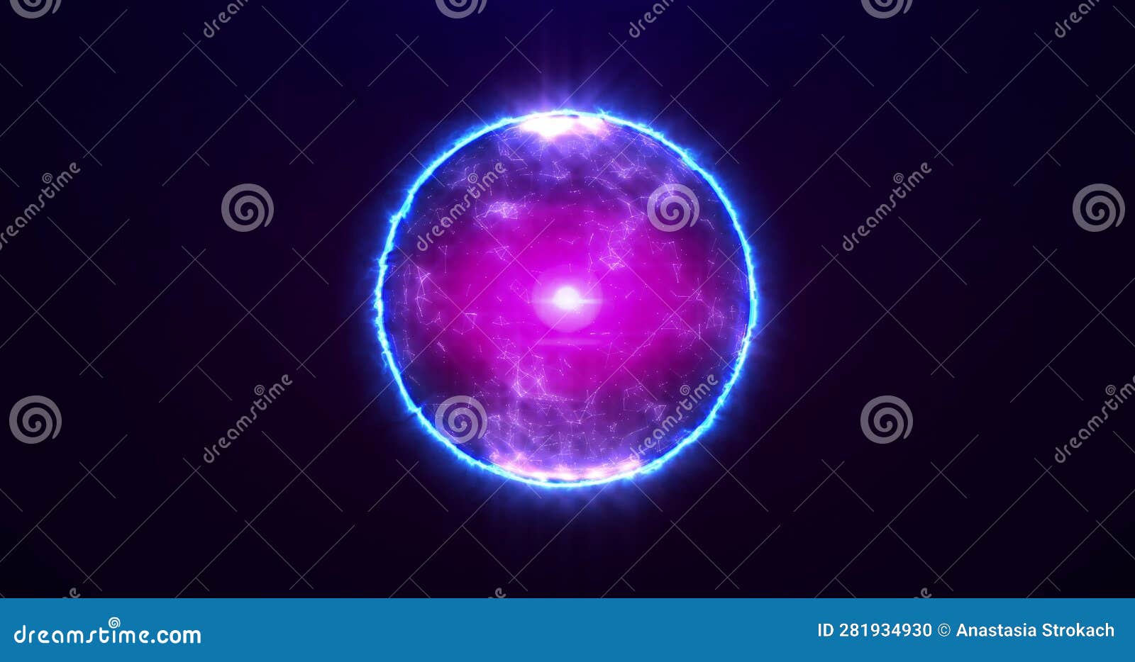 Abstract Plasma Magic Ball, Inside a Glowing Neon Sphere Plexus ...