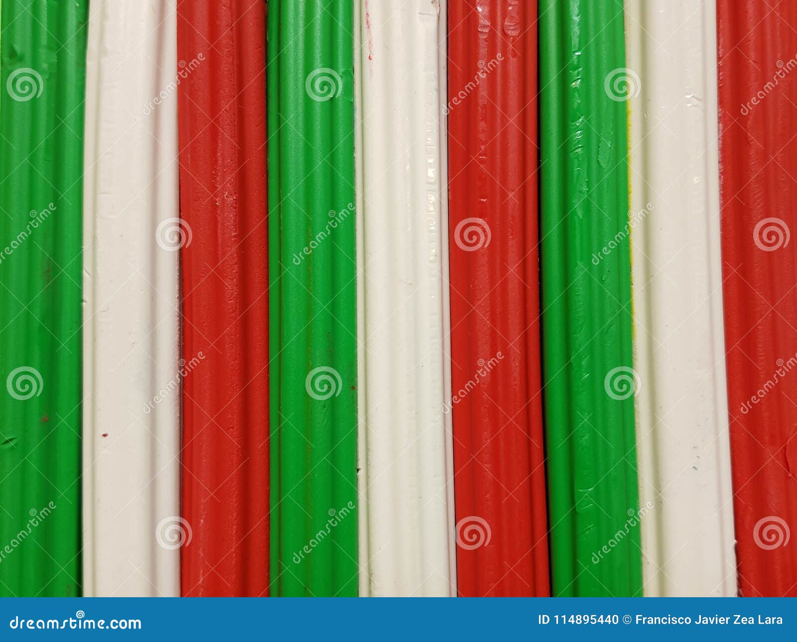 Abstract with Plasticine Bars in Green, White and Red Color, Background ...